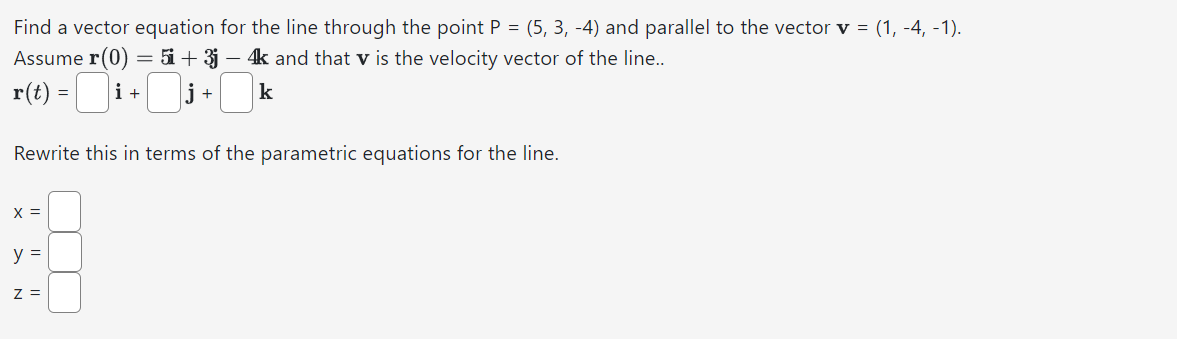 Solved Find a vector equation for the line through the point | Chegg.com