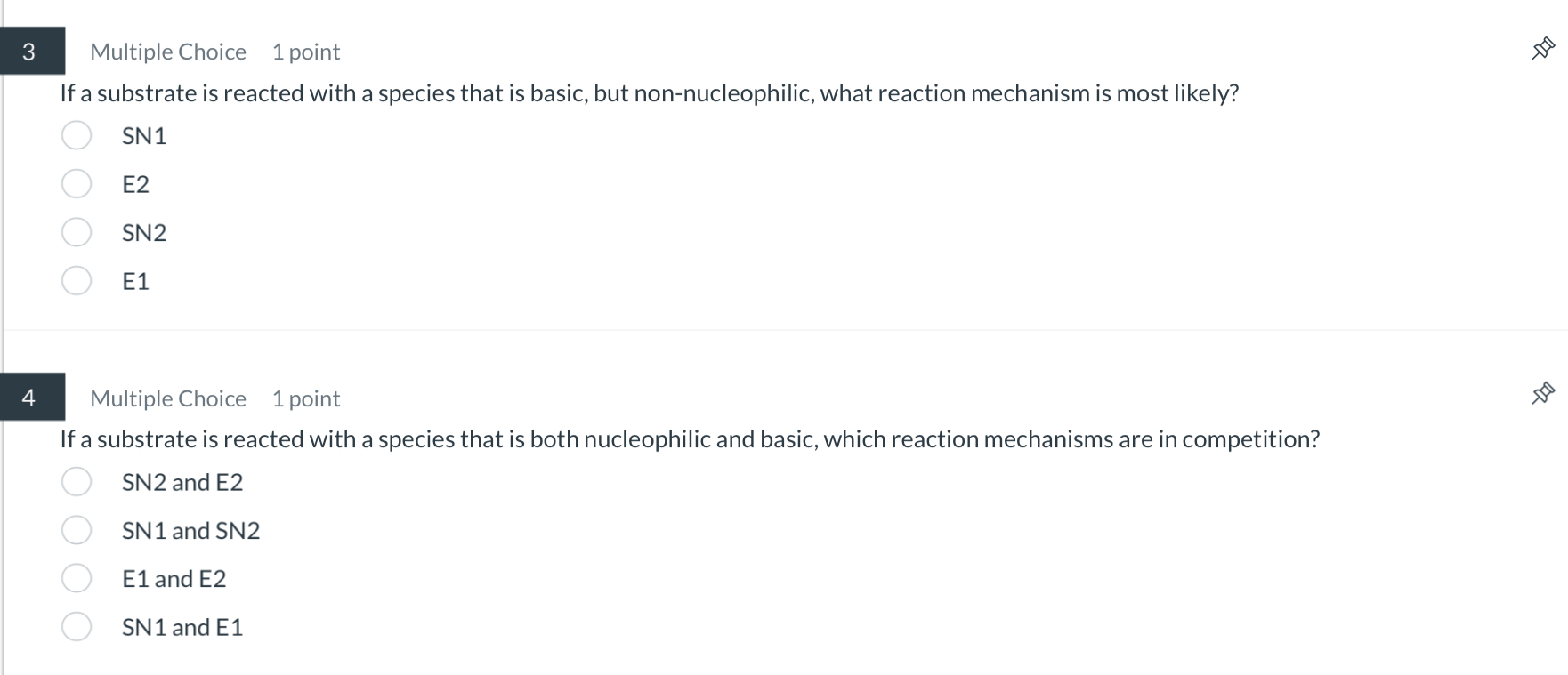 Solved 3 ﻿Multiple Choice 1 ﻿pointIf a substrate is reacted | Chegg.com