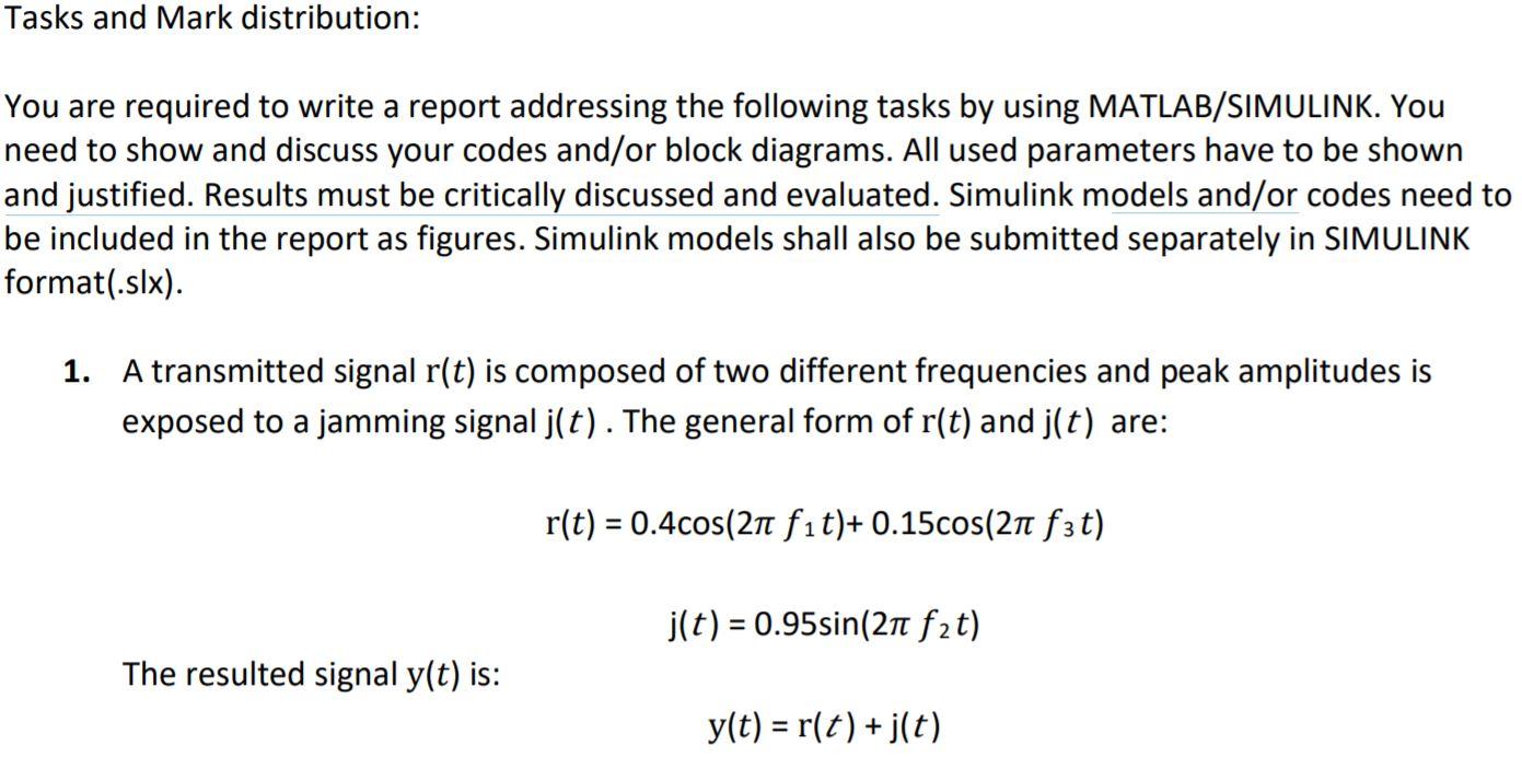 Tasks and Mark distribution: You are required to | Chegg.com