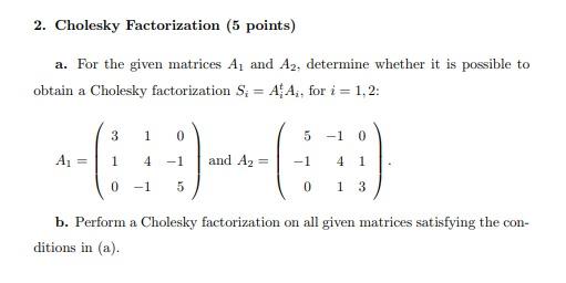 Solved a. For the given matrices A1 and A2, determine | Chegg.com