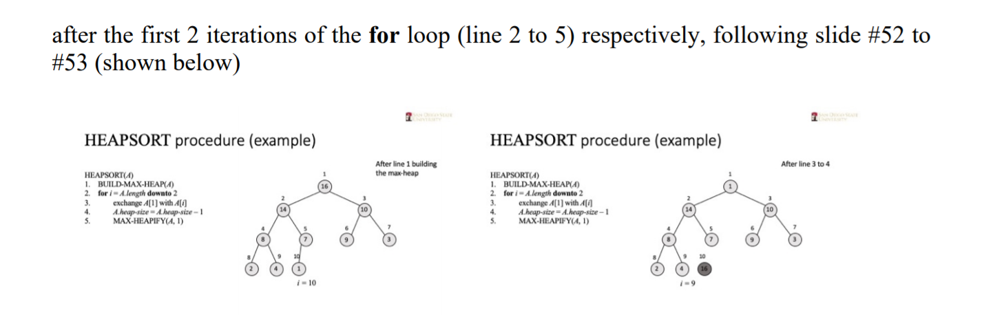 Solved Question 2 35 Points Heapsort A Is The Array With 