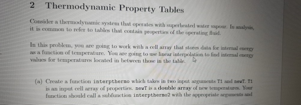 Solved 2 Thermodynamic Property Tables Consider a | Chegg.com