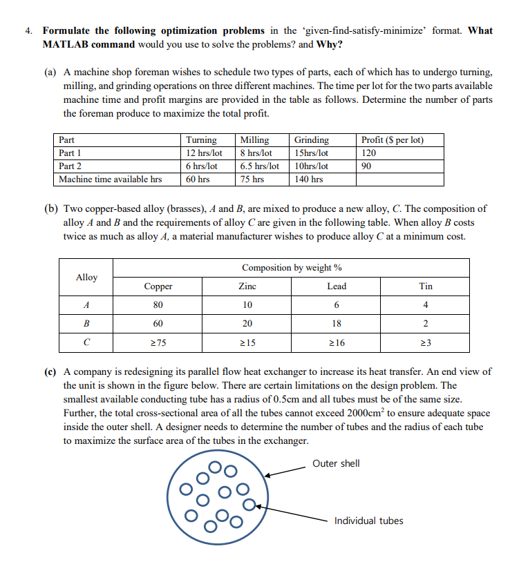4. Formulate the following optimization problems in | Chegg.com