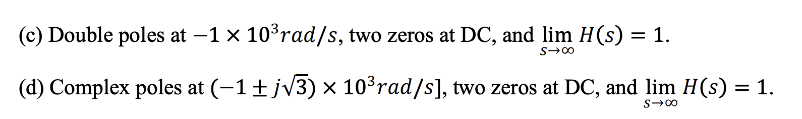 Solved Find the component values for each of the circuits | Chegg.com