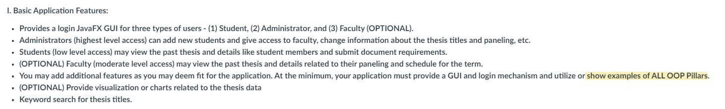 Solved I. Basic Application reatures: - Provides a login | Chegg.com