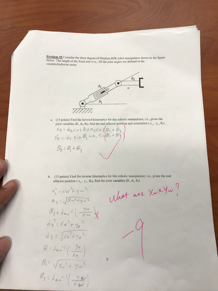 Problem #5 Consider the three degree-of-treedom RPR | Chegg.com