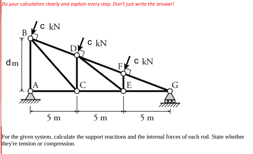 Solved For the given system, calculate the support reactions | Chegg.com