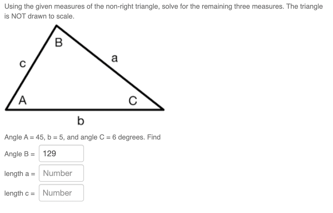Solved Using the given measures of the non-right triangle, | Chegg.com