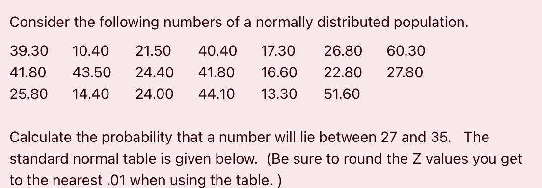 Solved Consider the following numbers of a normally | Chegg.com