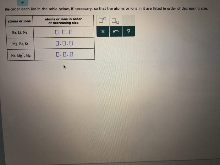 Solved Re-order each list in the table below, if necessary, | Chegg.com