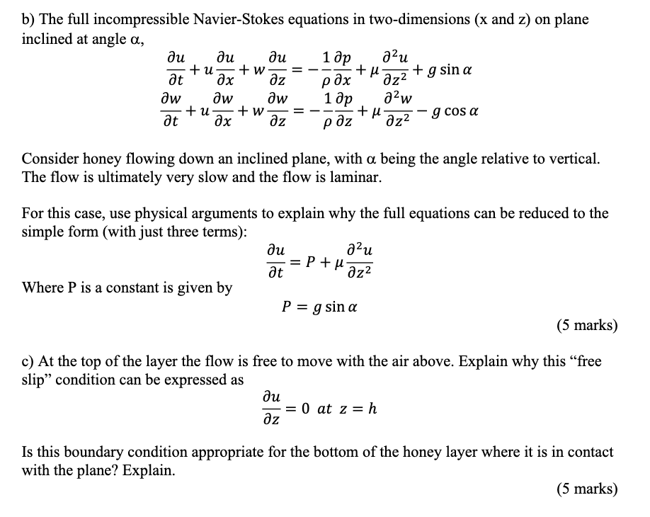 Solved b) The full incompressible Navier-Stokes equations in | Chegg.com