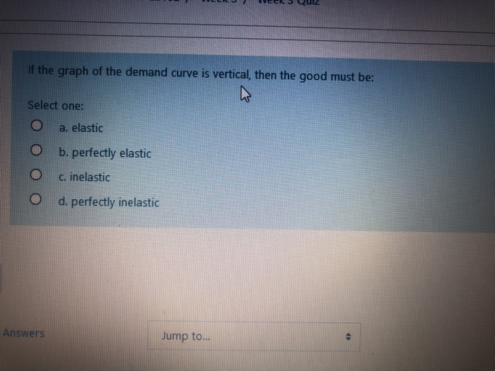 Solved if the graph of the demand curve is vertical, then | Chegg.com