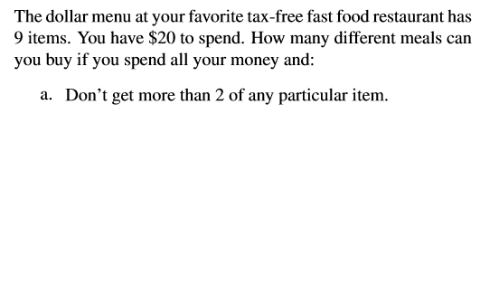 Solved The dollar menu at your favorite tax-free fast food | Chegg.com