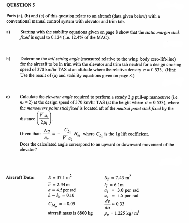 Solved a) Starting with the stability equations given on | Chegg.com