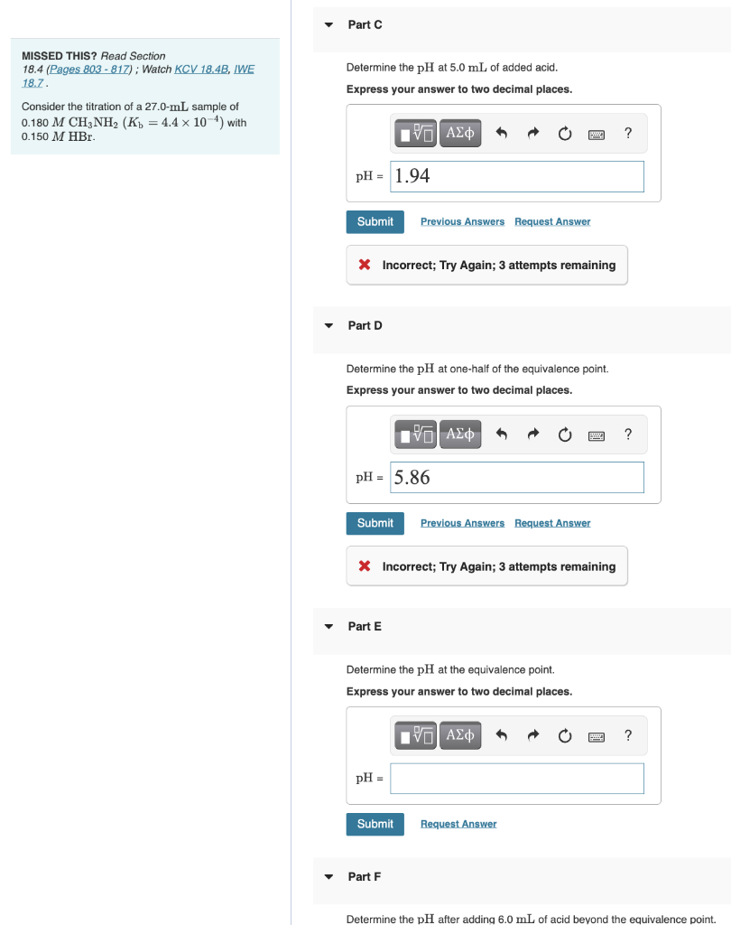 Solved Correct Begin by calculeting the equilibrium | Chegg.com