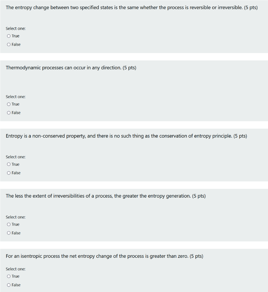 Solved The entropy change between two specified states is | Chegg.com