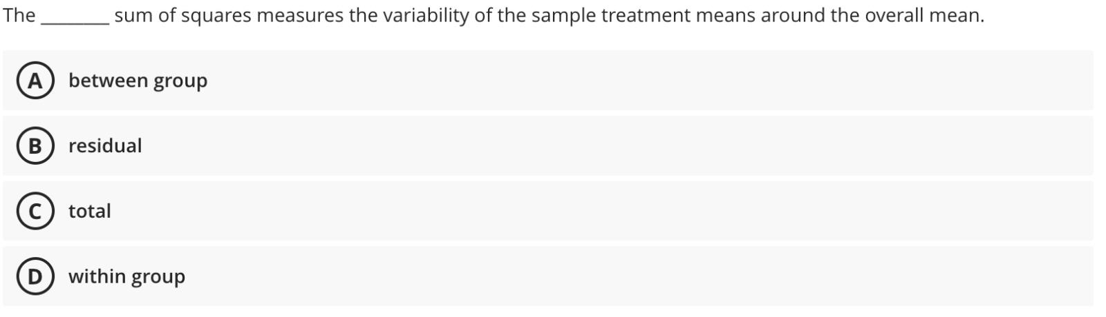 Solved The sum of squares measures the variability of the | Chegg.com