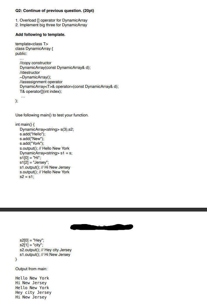 Solved int main() { DynamicArray a(10); for(int i=0; | Chegg.com