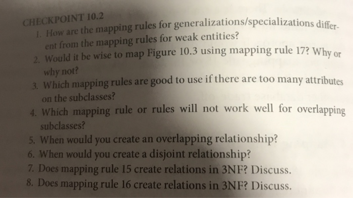 Solved CHECKPOINT 10.2 1. How are the mappi ng rules for | Chegg.com