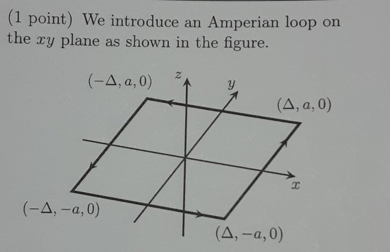 Solved (1 point) We introduce an Amperian loop on the xy | Chegg.com