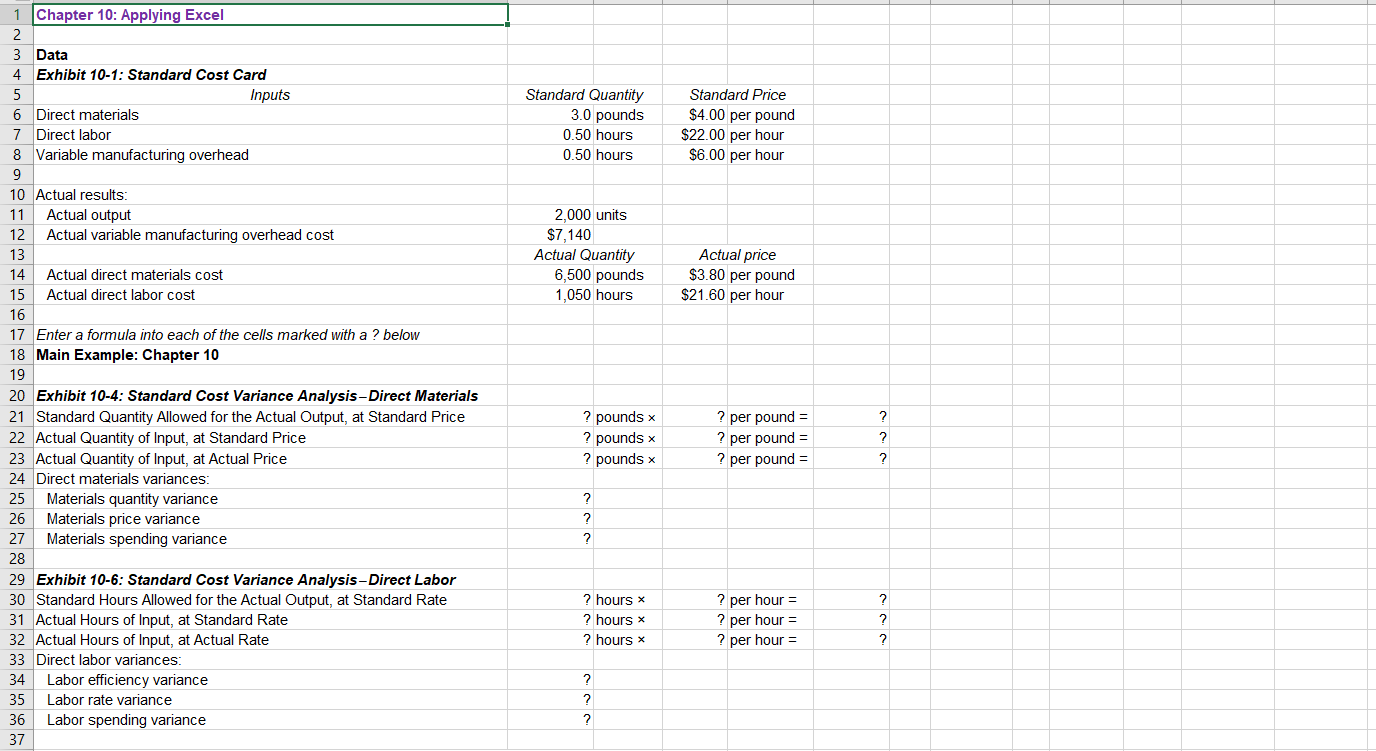 Solved Download the Applying Excel form and enter formulas | Chegg.com