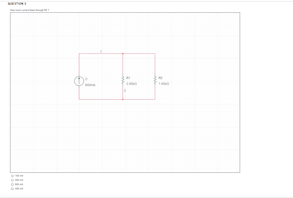 Solved QUESTION 5 How much current flows through R2 ? R2 R1 | Chegg.com