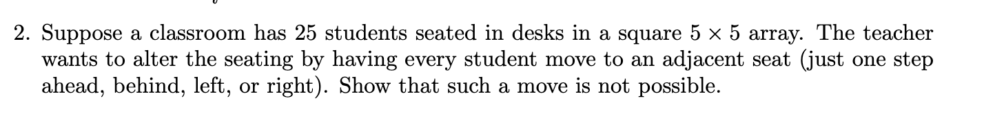 Solved Suppose a classroom has 25 students seated in desks | Chegg.com