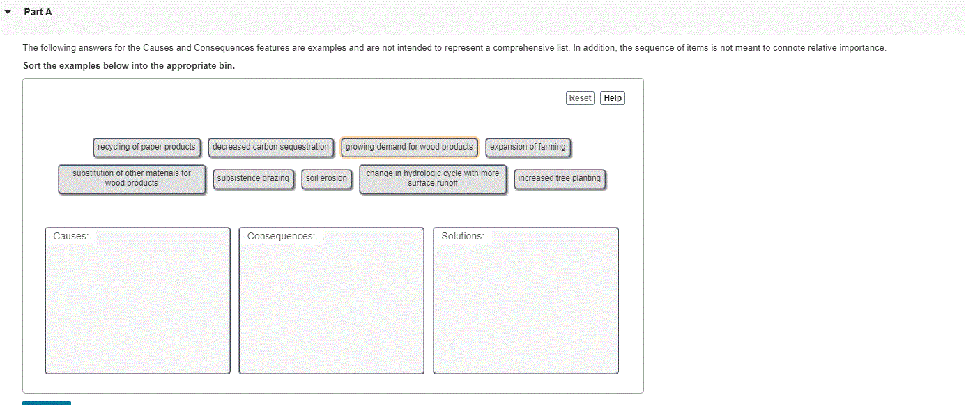 Solved Part A The following answers for the Causes and | Chegg.com