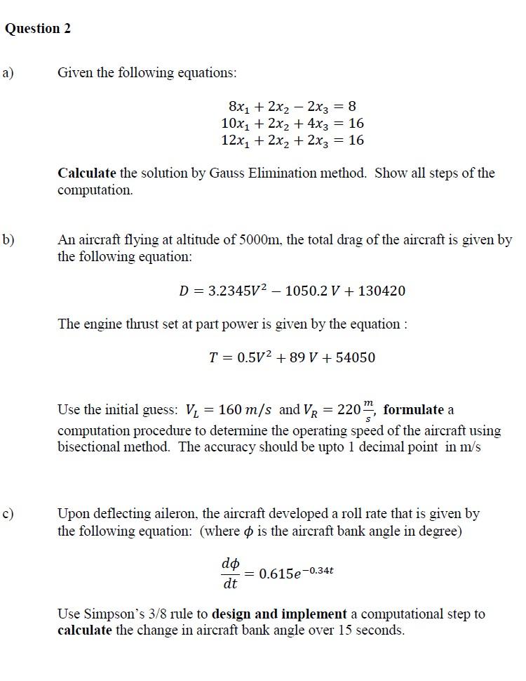 Given the following equations: | Chegg.com