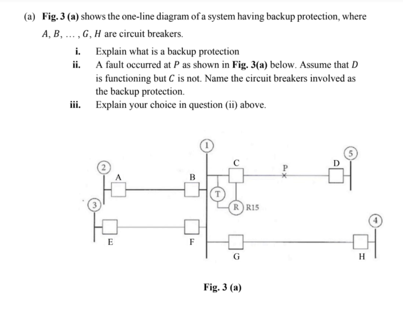 Solved (a) Fig. 3 (a) shows the one-line diagram of a system | Chegg.com