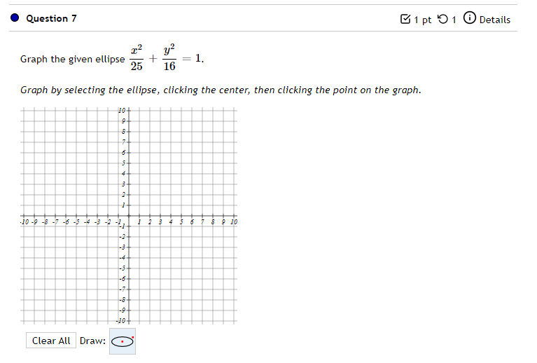 Solved Question 7 B1 pt 51 Details Graph the given ellipse | Chegg.com