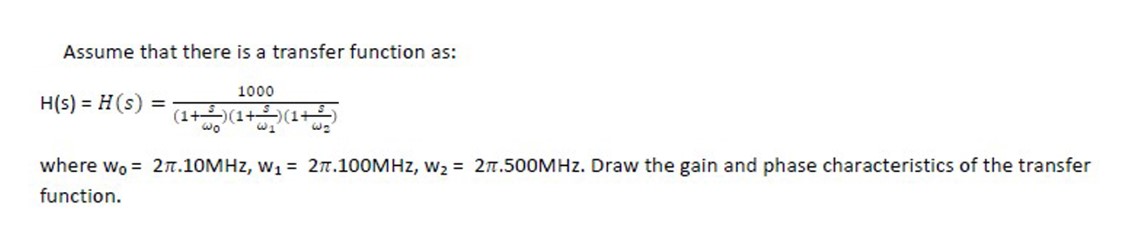 Solved Assume that there is a transfer function as: | Chegg.com