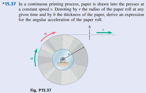 Solved *15.37 ﻿In a continuous printing process, paper is | Chegg.com