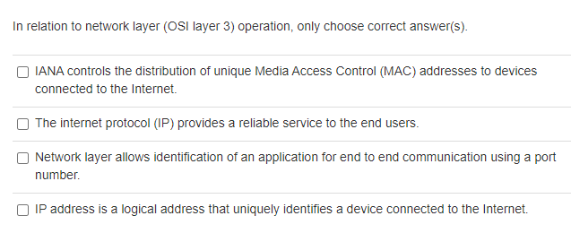 Solved In relation to network layer (OSI layer 3) operation, | Chegg.com