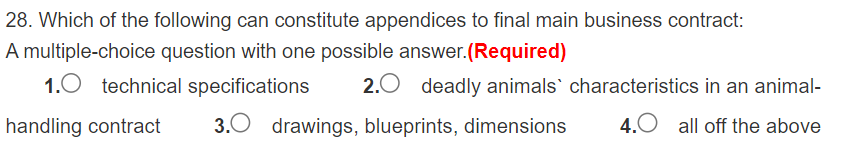 Solved 28. Which of the following can constitute appendices | Chegg.com