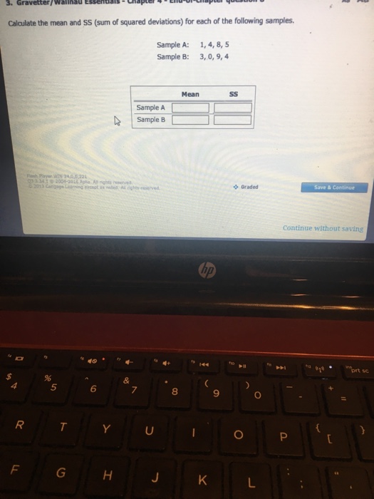 Solved calaulate the mean and ss Sum of squared deviations) | Chegg.com