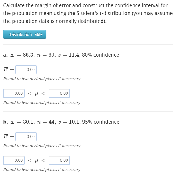 Solved Calculate the margin of error and construct the | Chegg.com