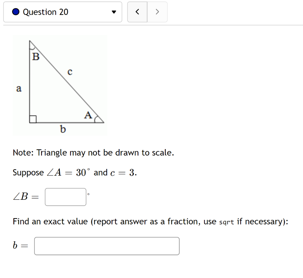 Solved Question 20 B C a A b Note: Triangle may not be | Chegg.com
