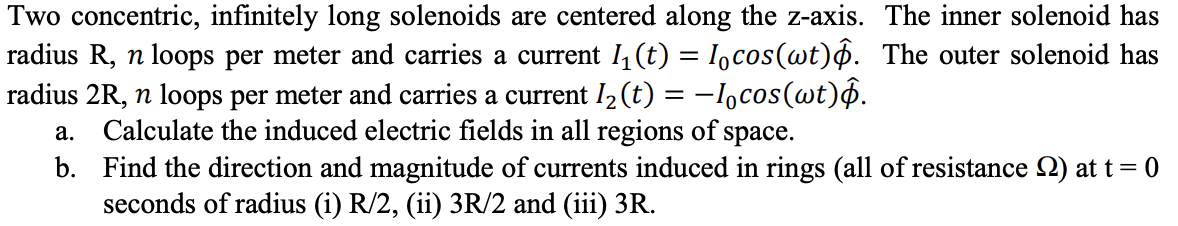 Solved Two concentric, infinitely long solenoids are | Chegg.com