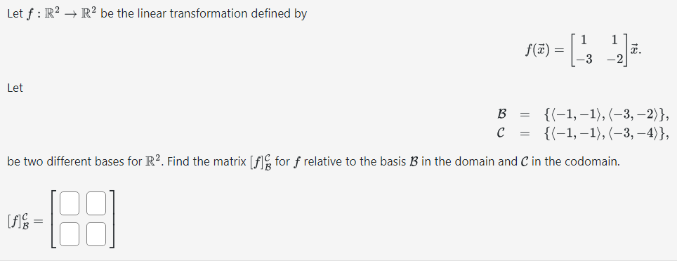 Solved Let f:R2→R2 be the linear transformation defined by | Chegg.com