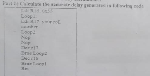 Make a subroutine in assembly to generate a delay | Chegg.com