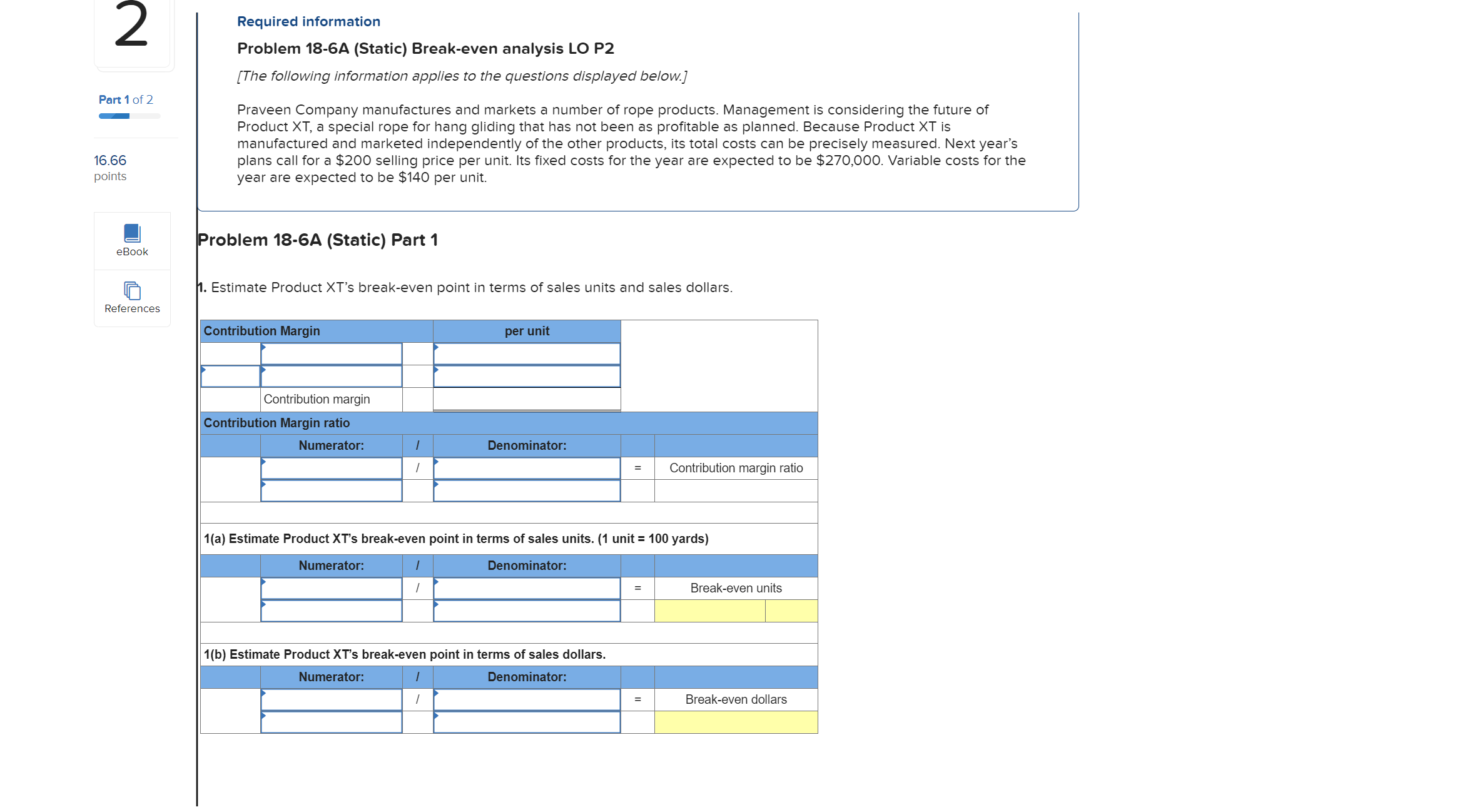 Solved Required information Problem 18-6A (Static) | Chegg.com