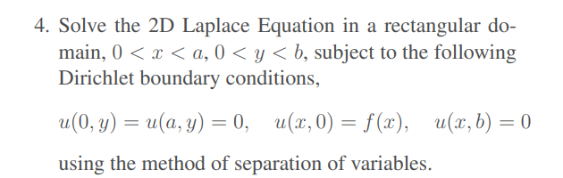 Solved Solve the 2D Laplace Equation in a rectangular | Chegg.com