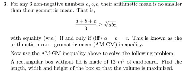 Solved For any 3 non-negative numbers a,b,c, their | Chegg.com