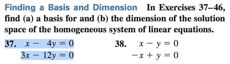 Solved Finding a Basis and Dimension In Exercises 37-46,find | Chegg.com
