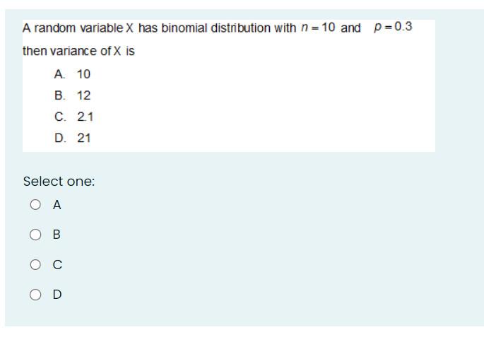 Solved A random variable X has binomial distribution with | Chegg.com