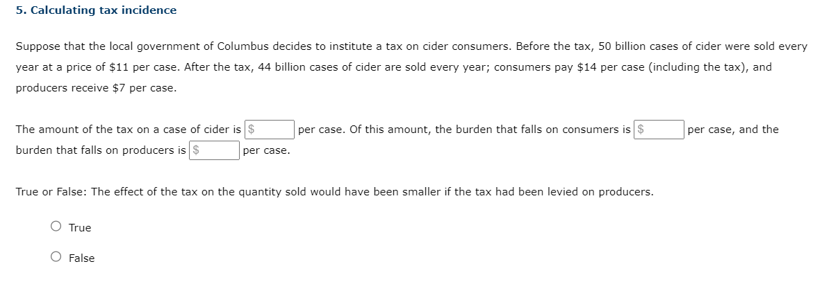 Solved year at a price of $11 per case. After the tax, 44 | Chegg.com