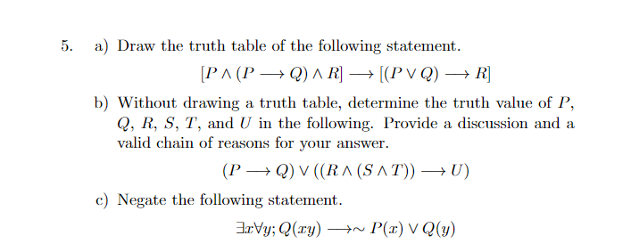 Solved 5. a) Draw the truth table of the following | Chegg.com
