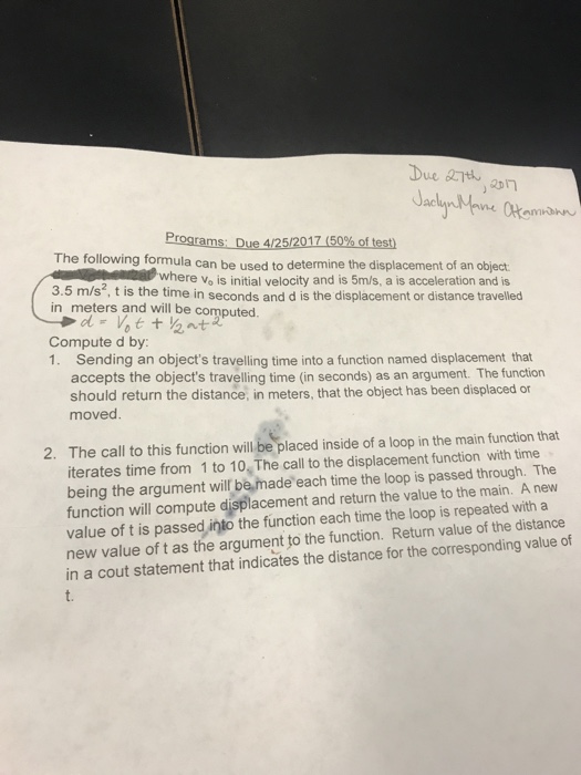 Solved The following formula can be used to determine the | Chegg.com