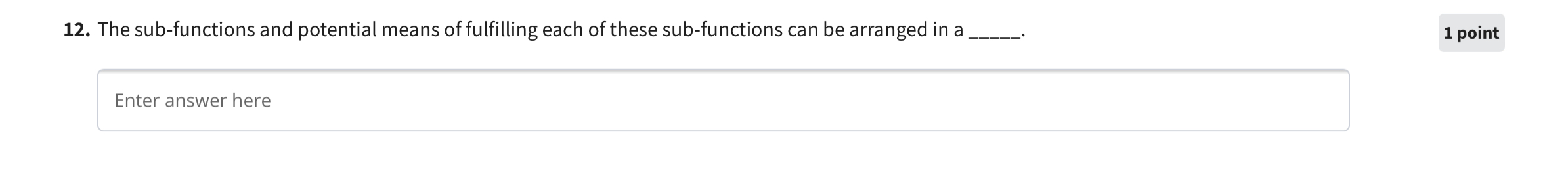 Solved The sub-functions and potential means of fulfilling | Chegg.com